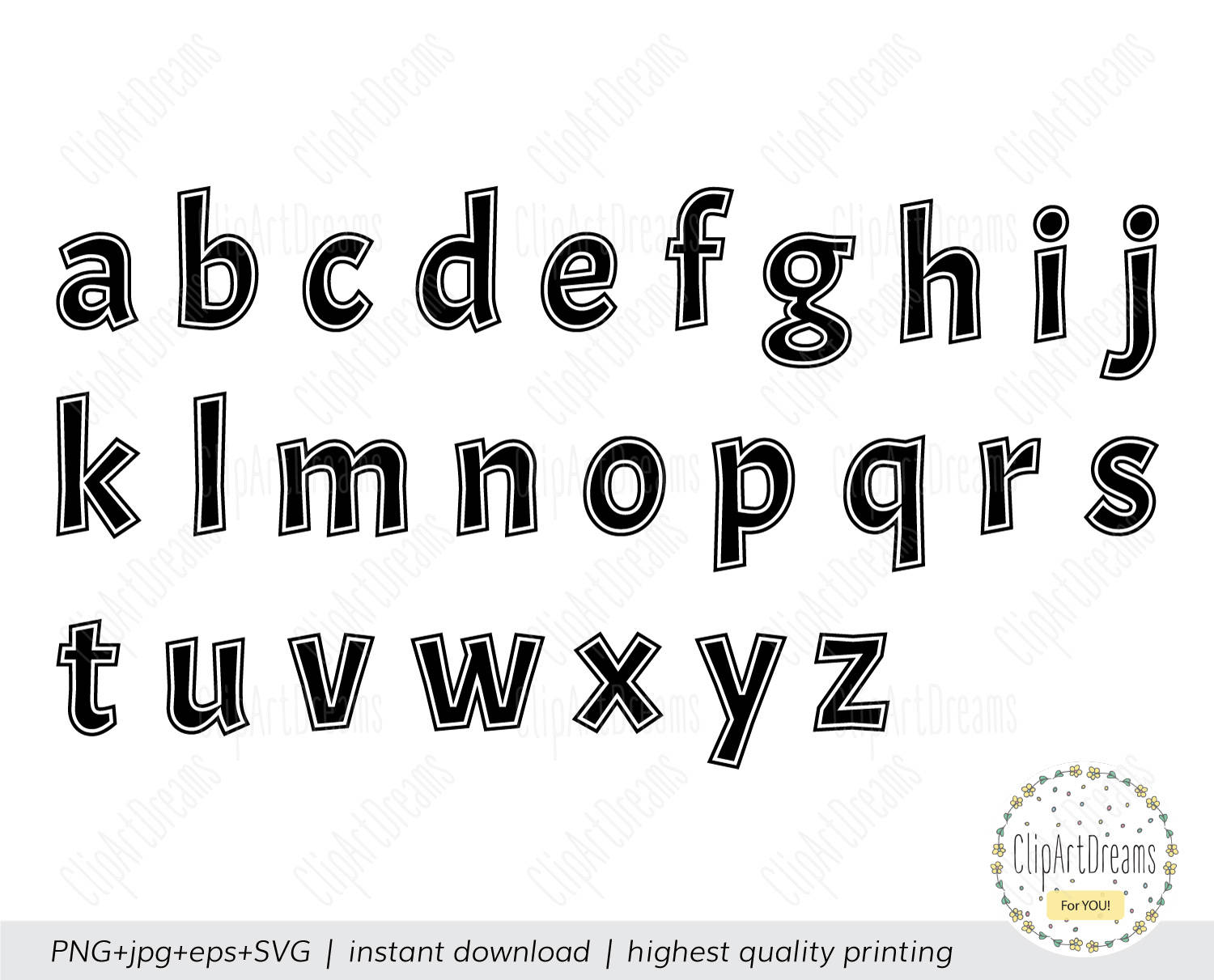 Outline Font Svg Letter Alphabet Clipart Svg Font Cutting Etsy 744