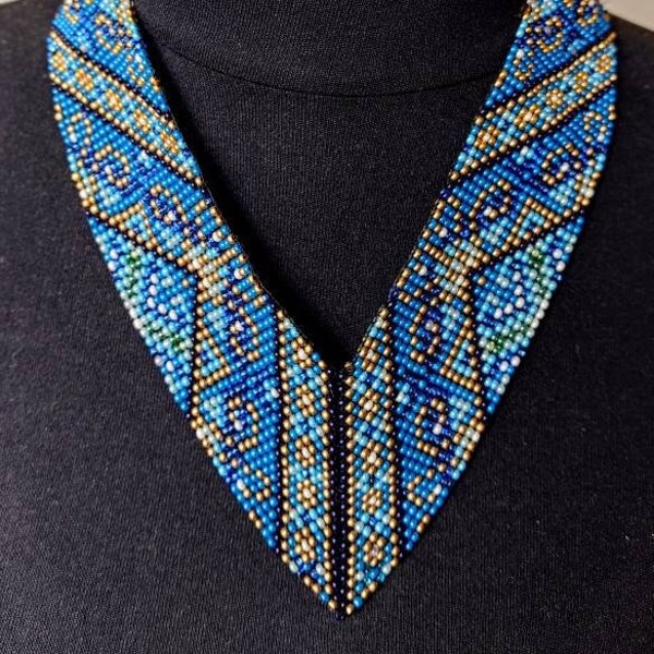 Beaded Bib Necklace Etsy