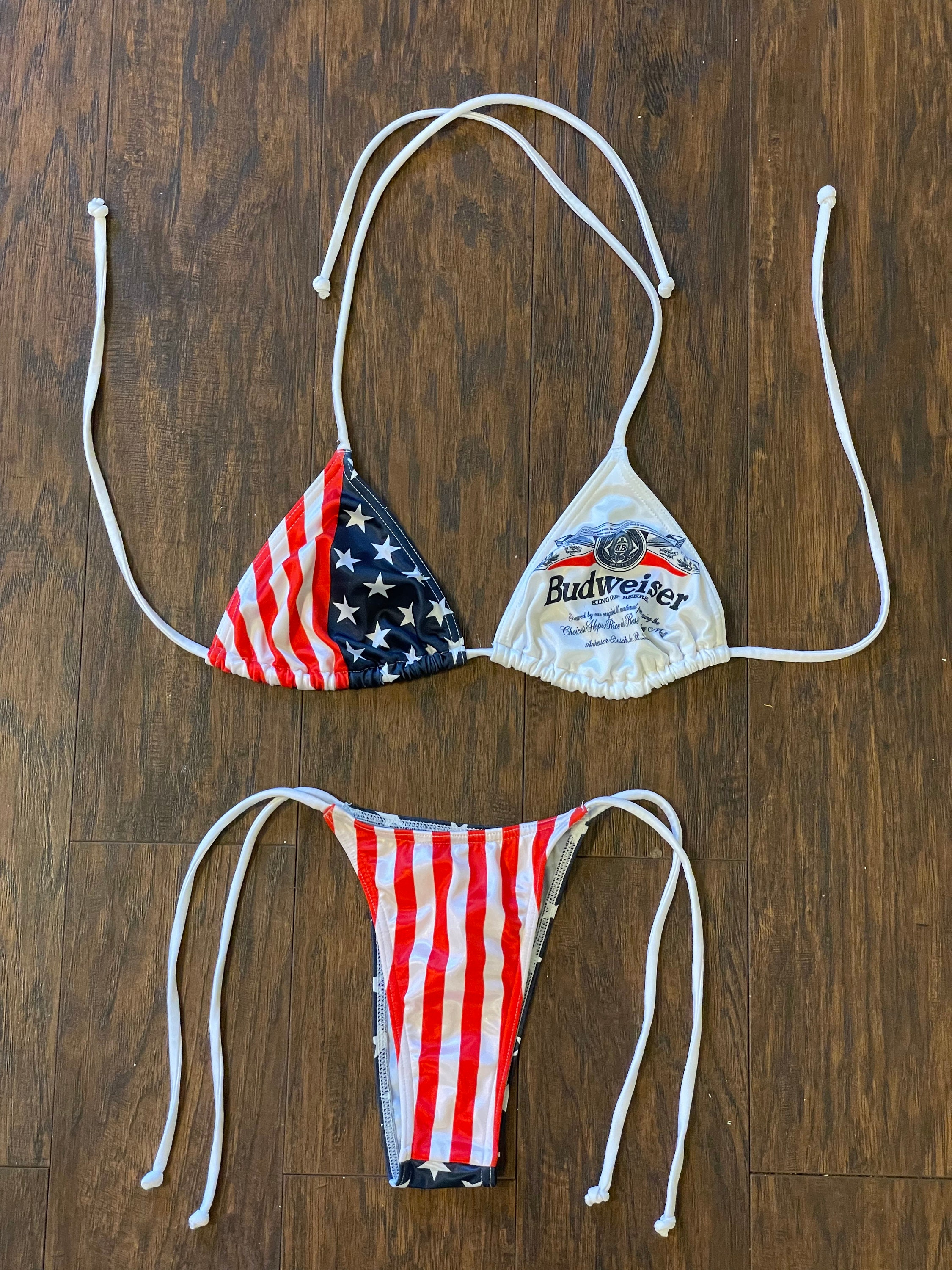 Vintage S Budweiser String Bikini Etsy 152 Hot Sex Picture