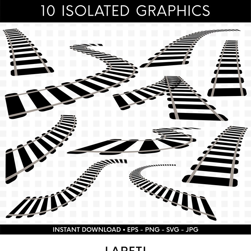 Railroad Track Clip Art Etsy