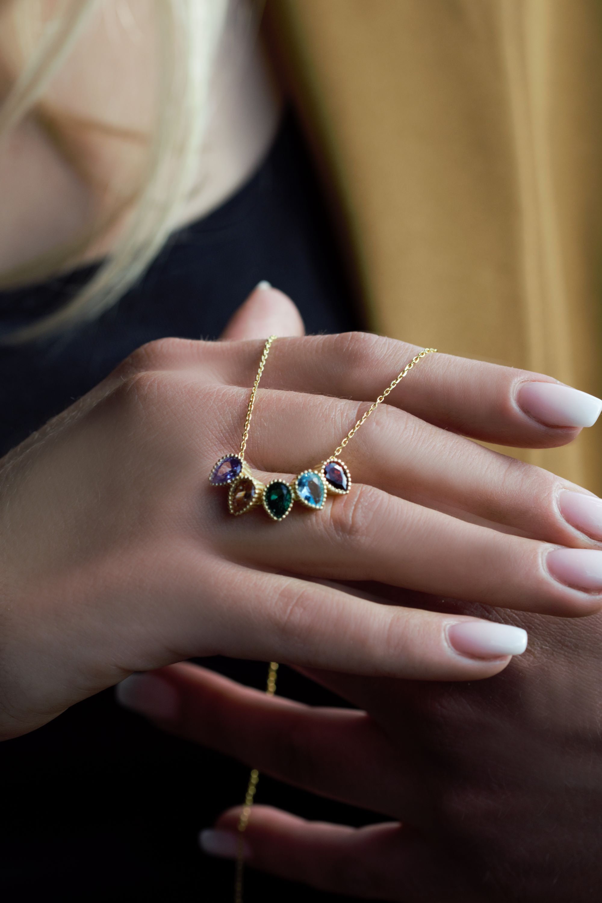 Birthstone Necklace Etsy