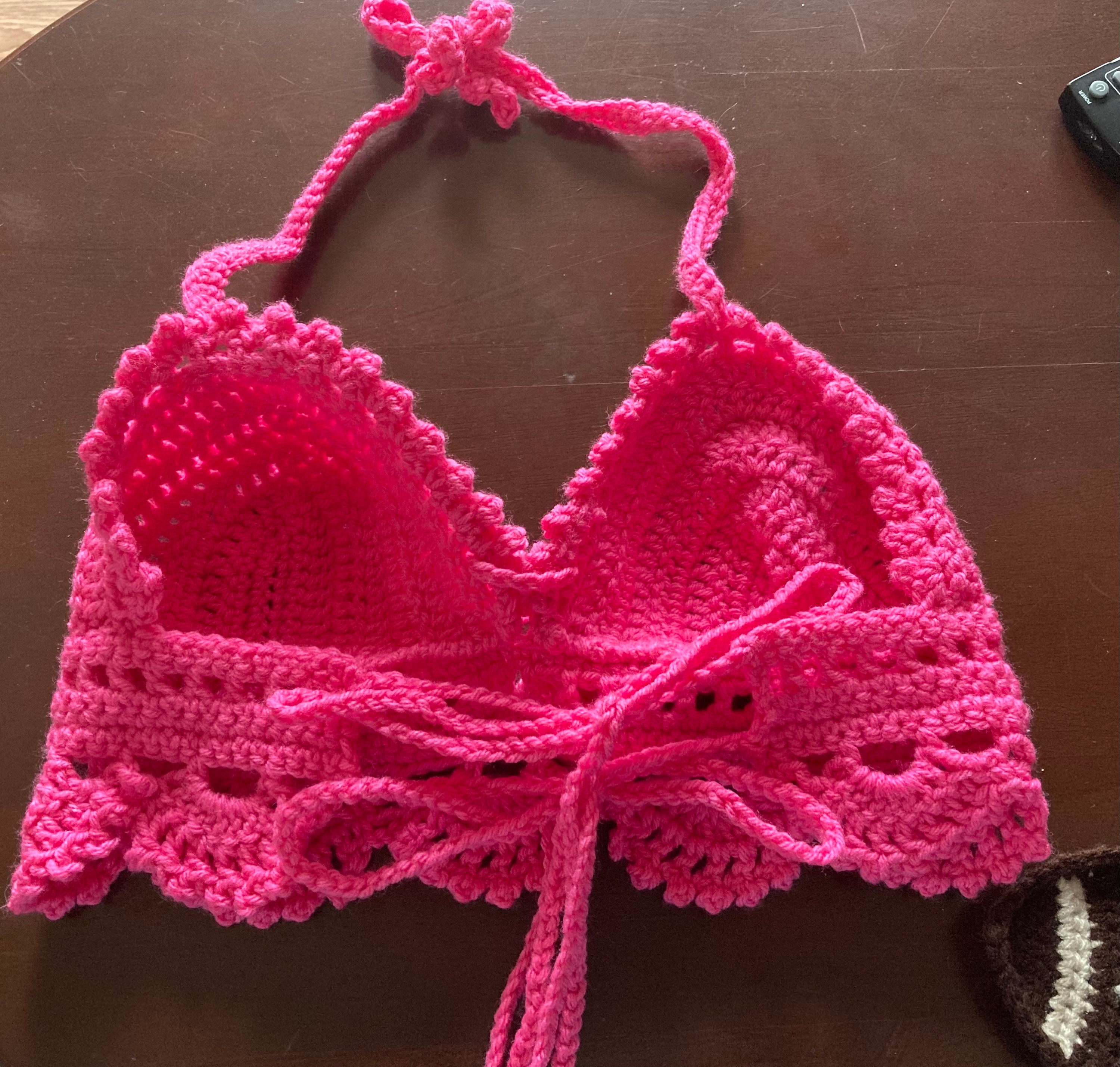 Lovely Pink Crocheted Bikini Top Etsy 0 Hot Sex Picture