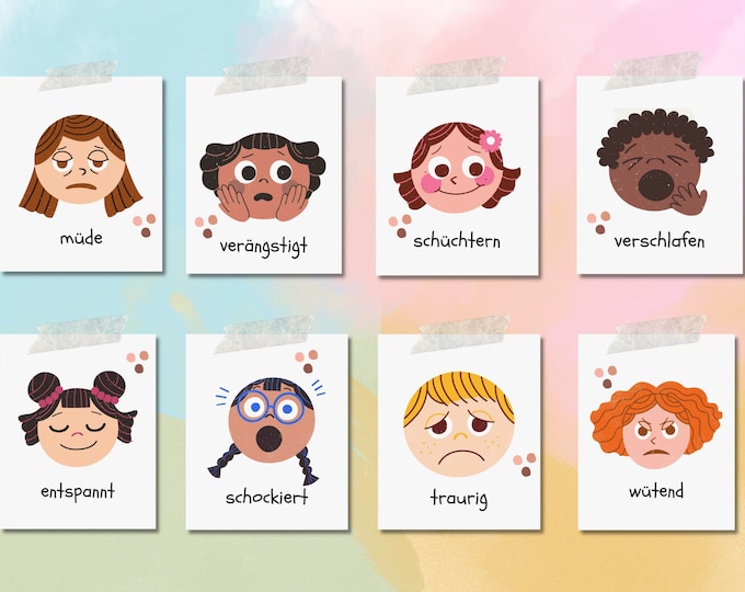 Gefühlskarten für Kinder zum Ausdrucken Emotionskarten als PDF in A4