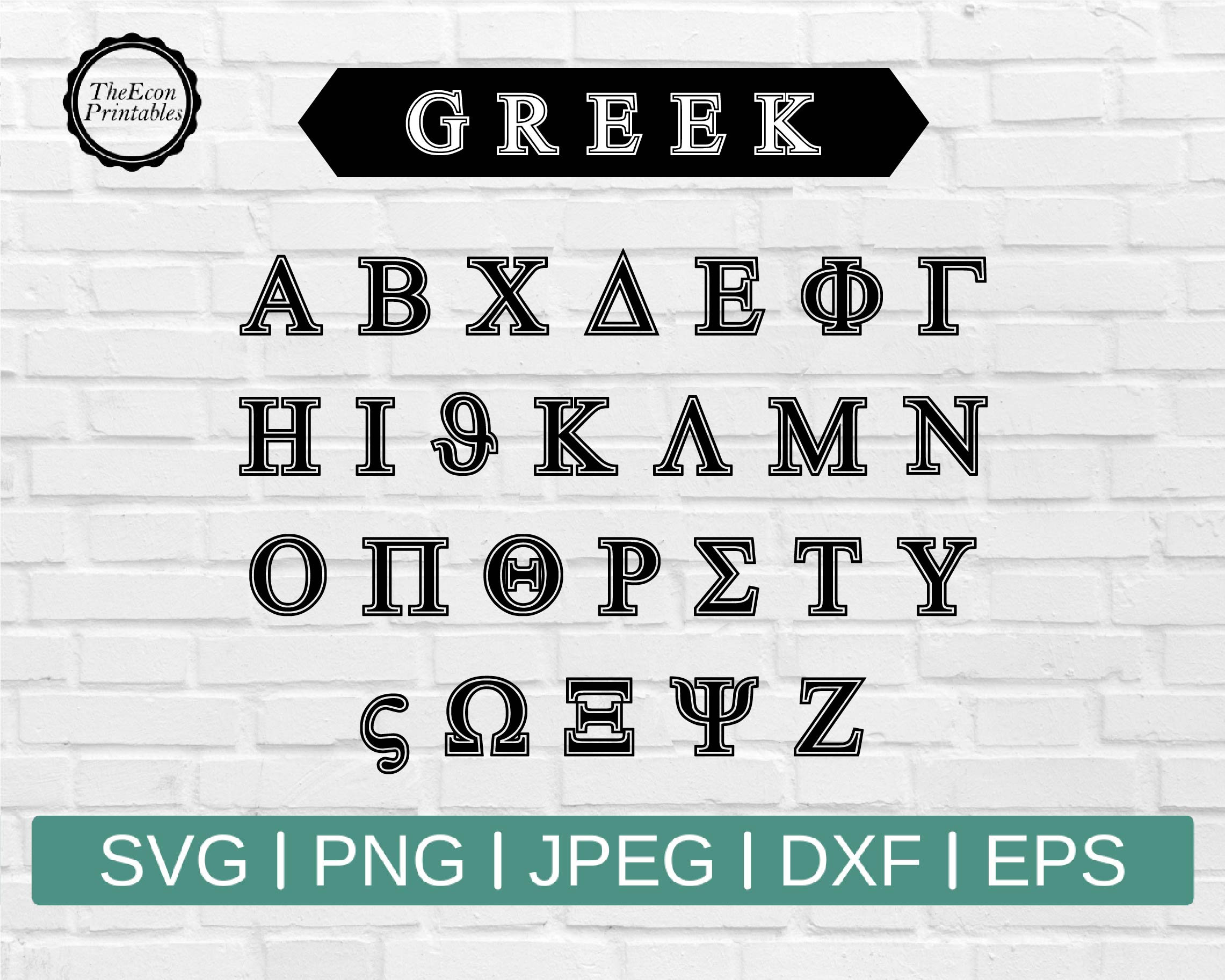 Letras Griegas Svg Alfabeto Griego Svg Fuente Griega Svg Etsy México