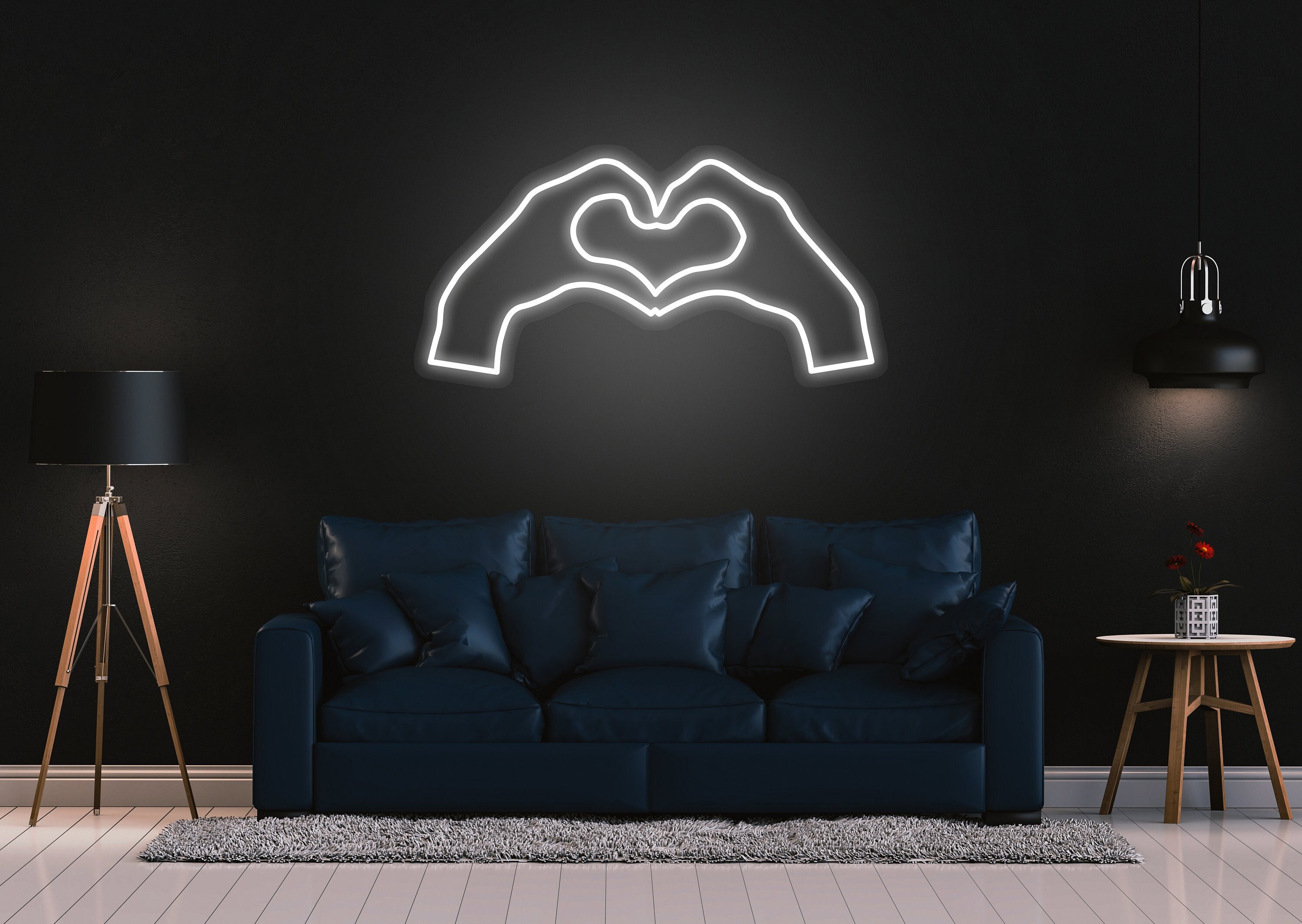 Heart Hands Neon Sign Heart Hands Led Sign Heart Hands Etsy