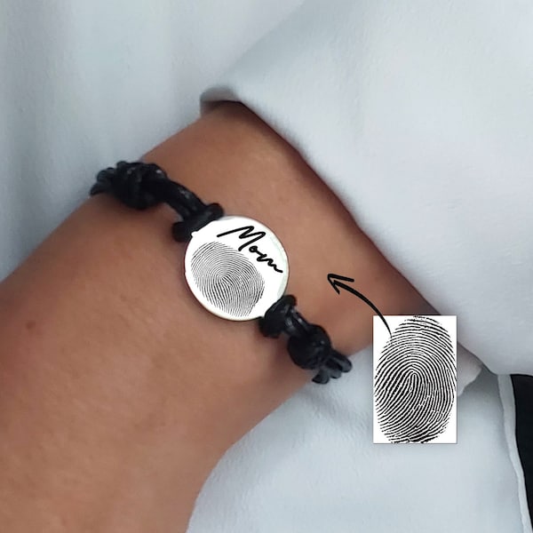 Thumbprint Signature Bracelet Etsy