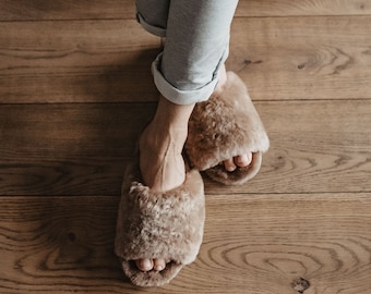 Pink Spa Sheepskin Slippers | Etsy