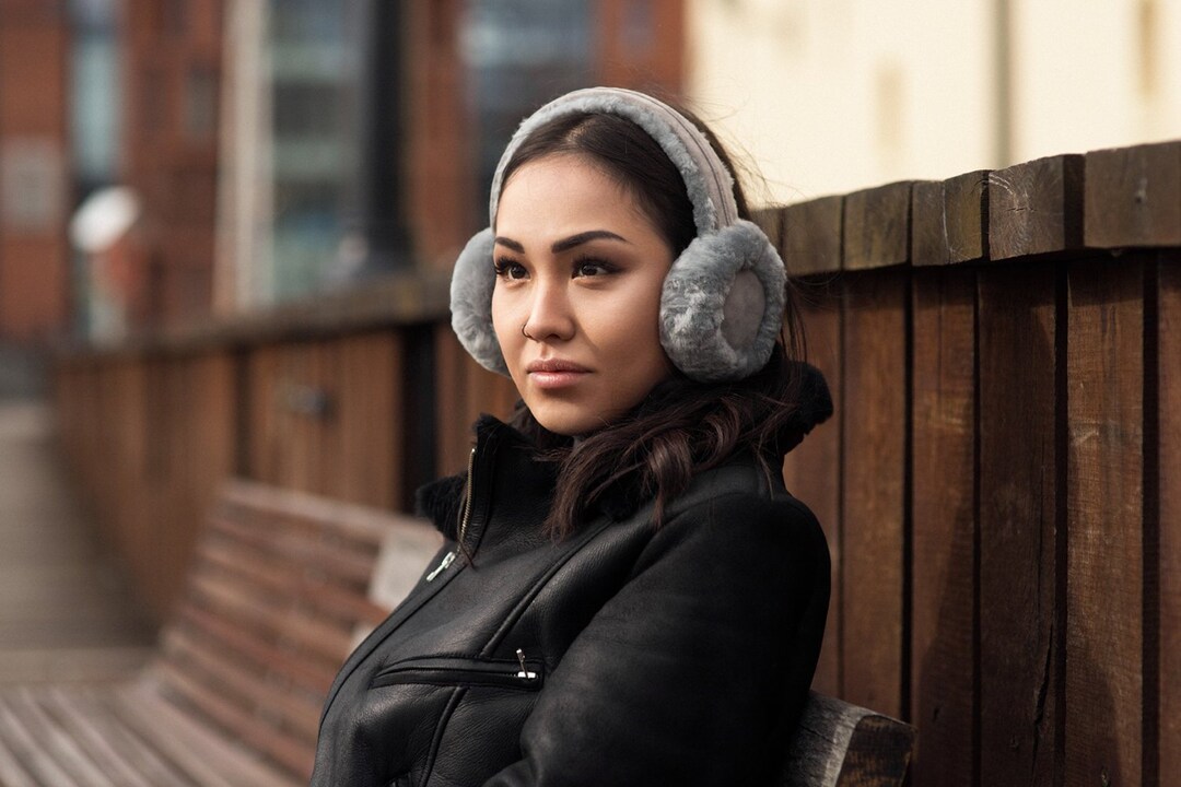 Grey Sheepskin Ear Muffs Etsy Canada