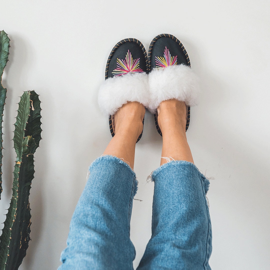 Rainbow Mule Slippers - Etsy
