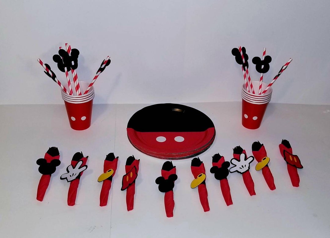 Mickey COMPLETE Table Set for 10. Cups, Plates, Straws, Utensils - Etsy
