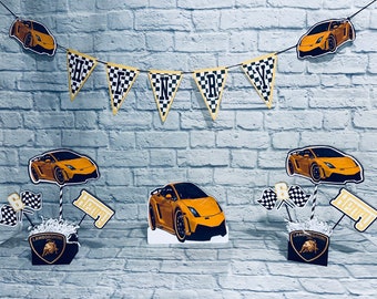 One Balloon Banner Formula 1 Race Car Birthday Party 1st Birthday Party ...