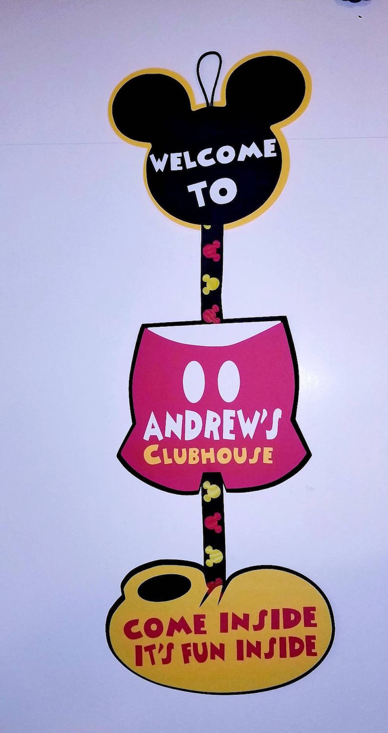 Personalized Mickey Sign. Come Inside It's Fun Inside. See | Etsy
