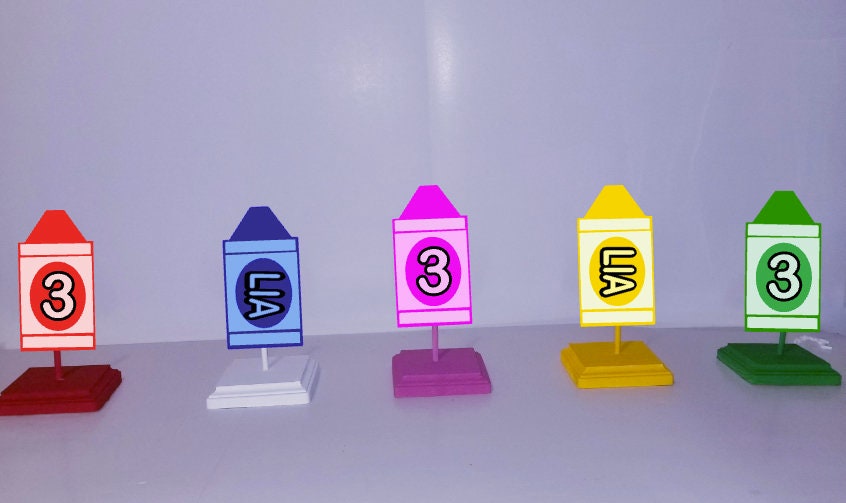 Crayon Centerpiece Personalized | Etsy