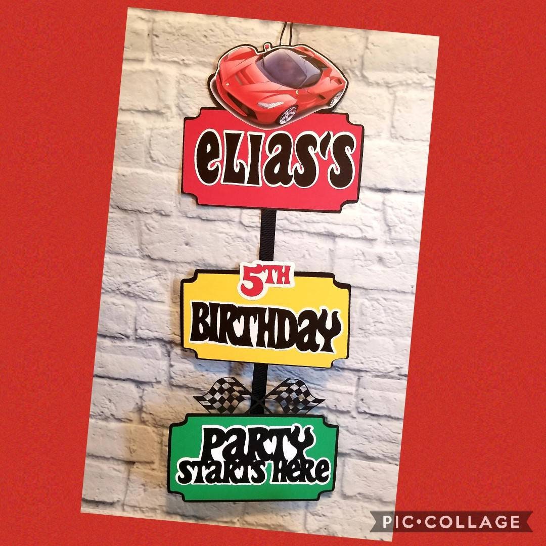 Road Sign. Race Car Birthday. - Etsy