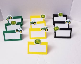 Green Tractor Food Cards, Tractor Food Labels, John Deere Birthday ...