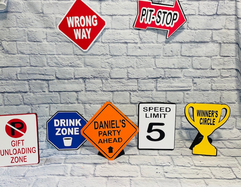 Road Signs. Race Car Birthday. Party Door Signs - Etsy