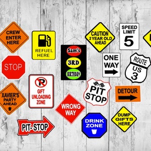 Road Signs. Race Car Birthday. Party Door Signs - Etsy