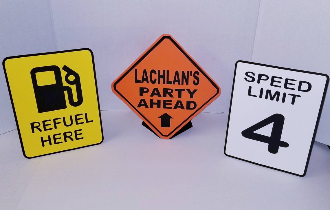 Road Signs. Race Car Birthday. Party Door Signs - Etsy