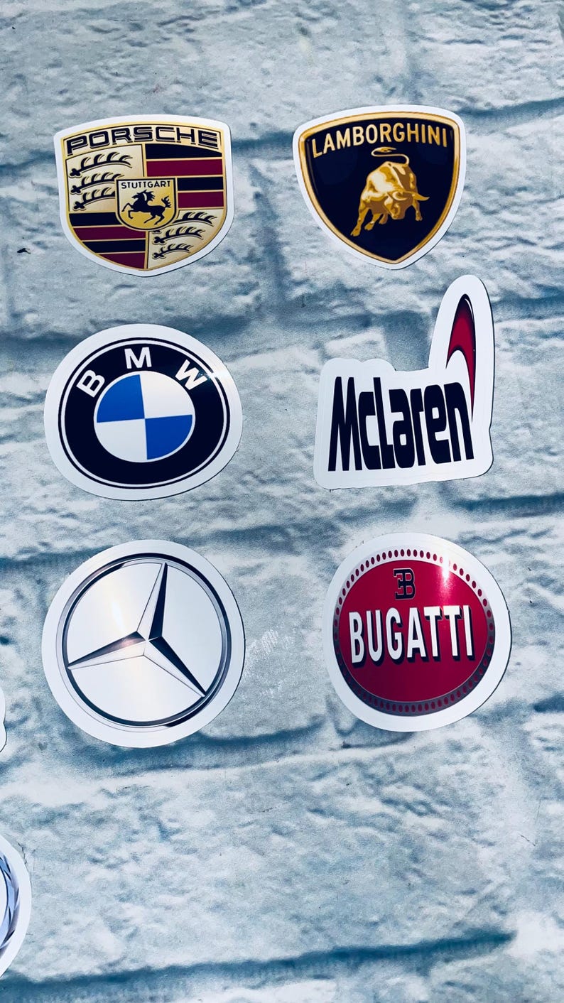 Car Logo Themed Set of 12 - 1.5inch Stickers - Etsy