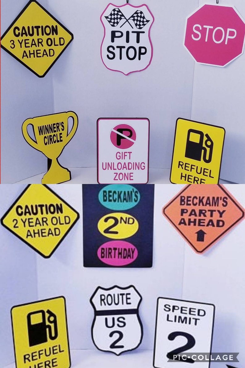 Road signs. Race car Birthday. Party door signs | Etsy