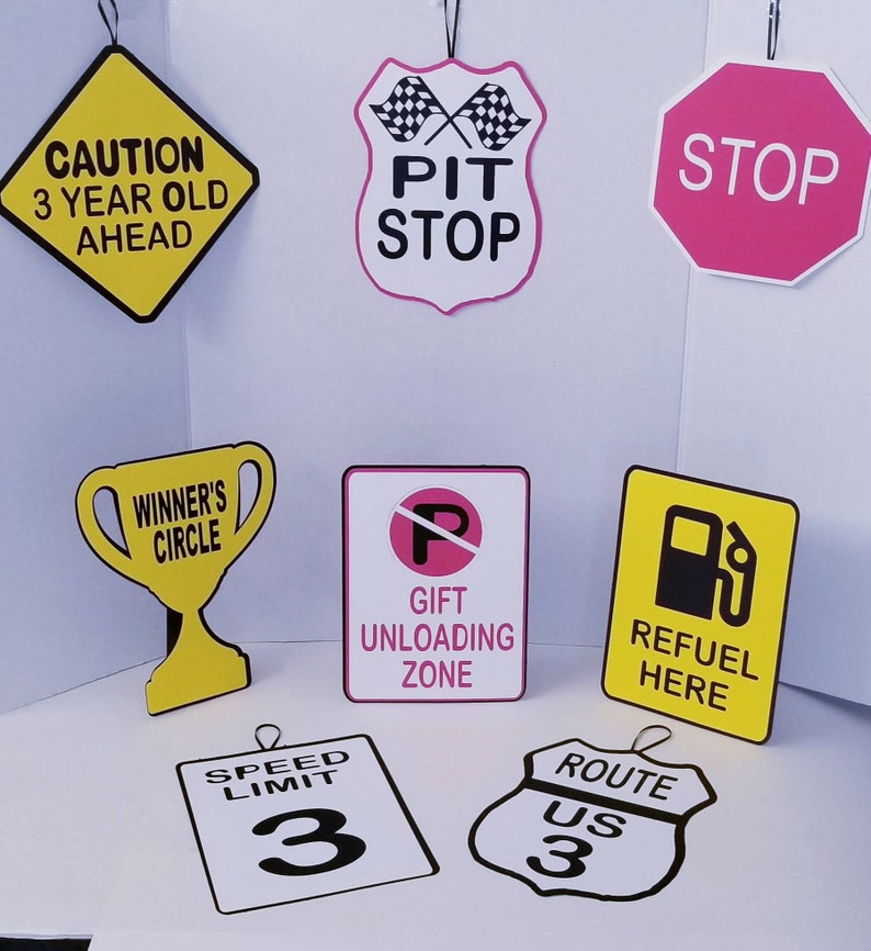 Road signs. Race car Birthday. Party door signs | Etsy