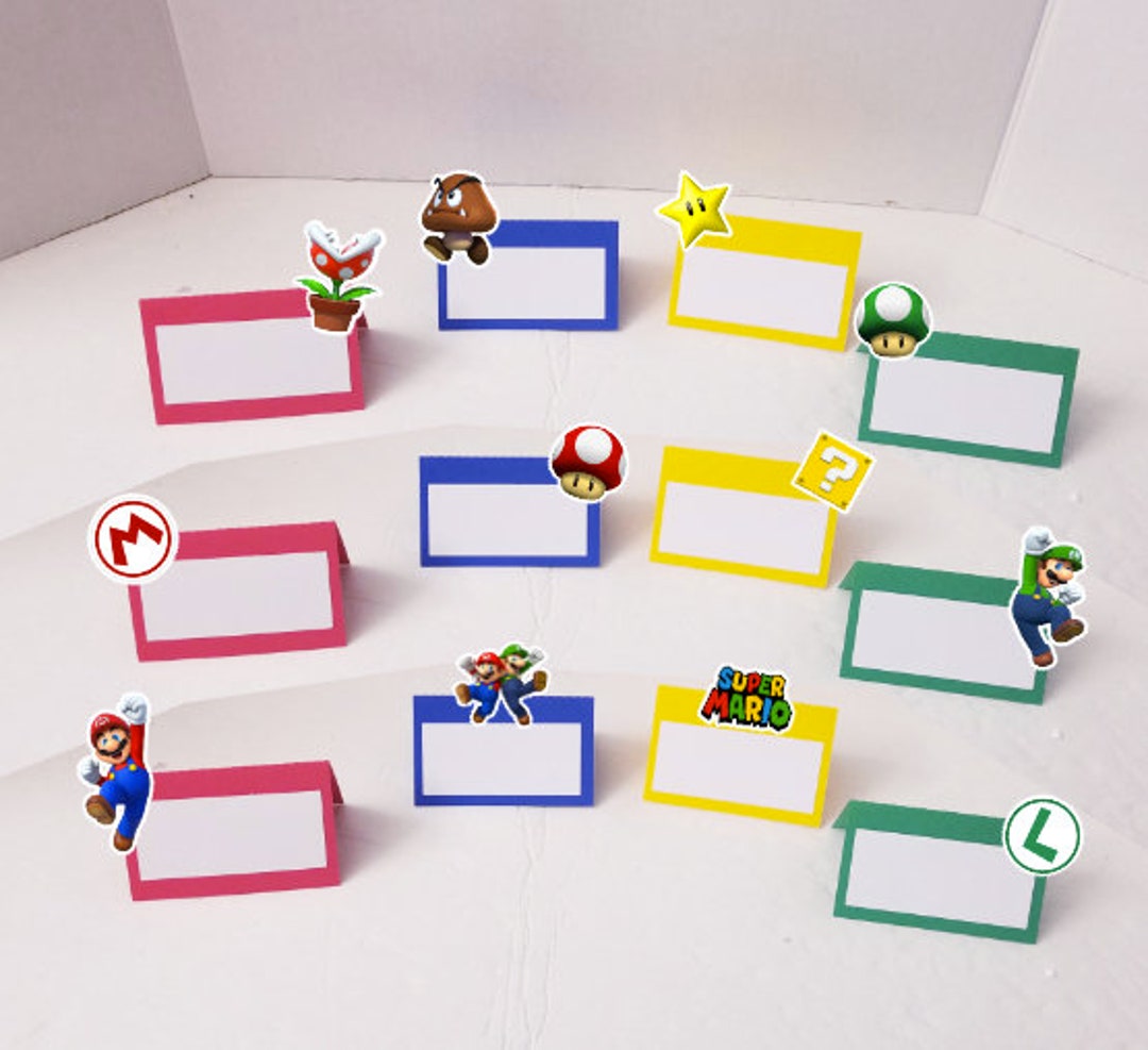 Mario Party Food Cards. Seating Cards. Food Labels. - Etsy