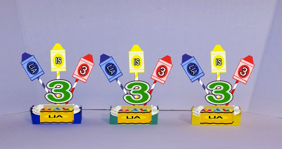 Crayon Centerpiece Personalized | Etsy