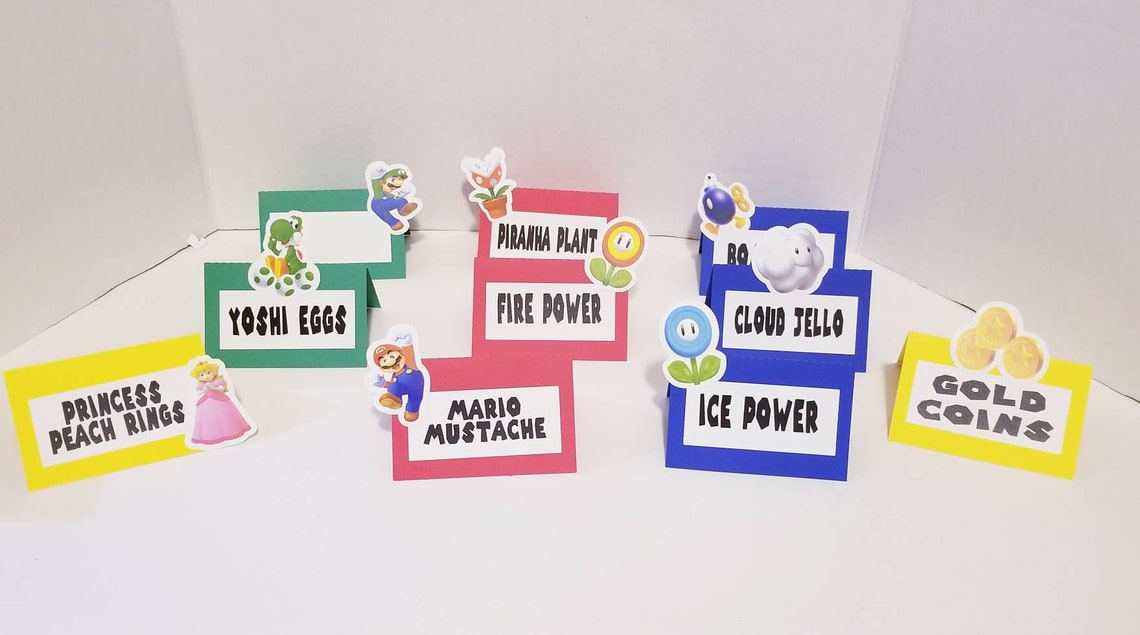 Mario Party Food Cards. Seating Cards. Food Labels. - Etsy