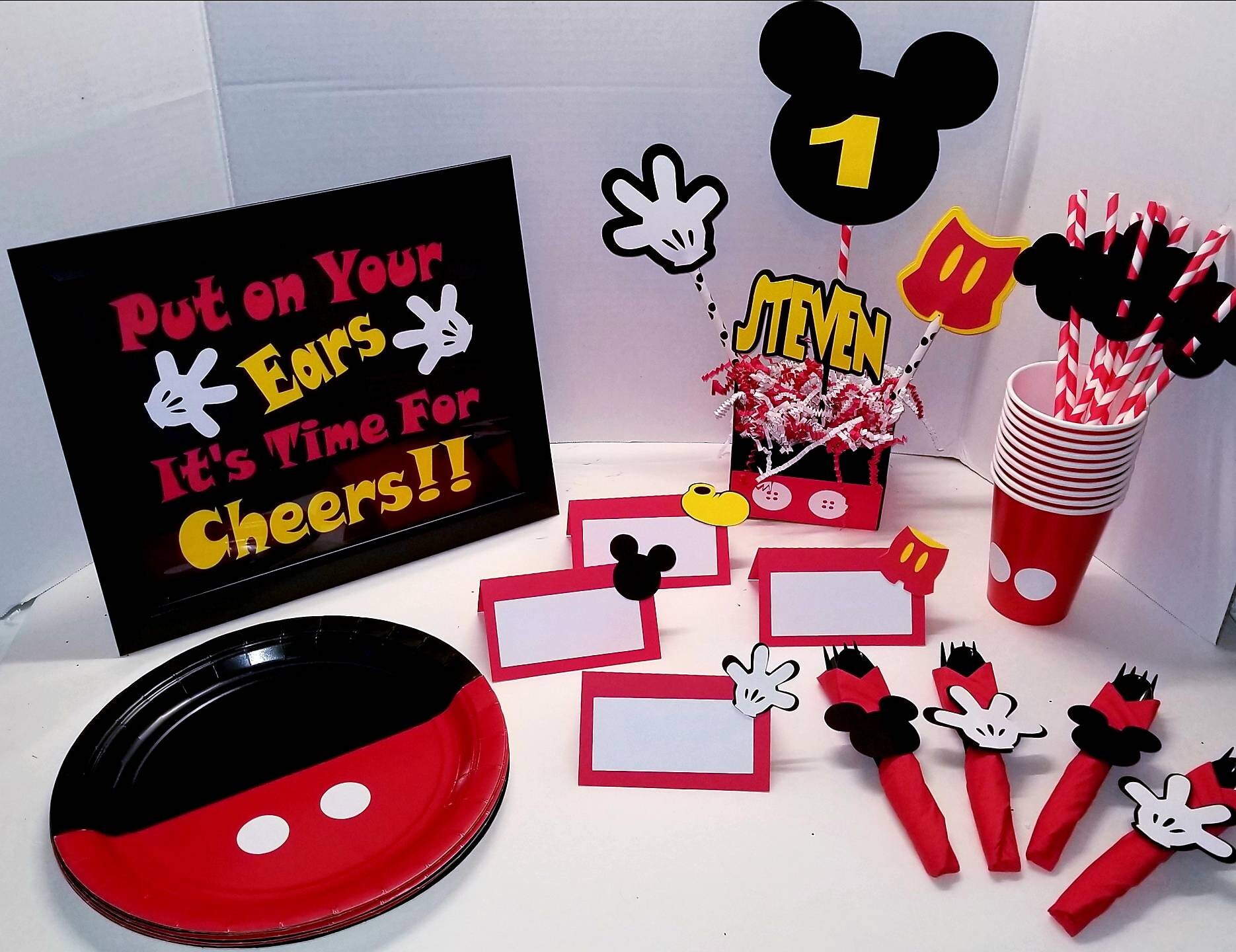 Mickey COMPLETE Table set for 10. Cups plates straws | Etsy