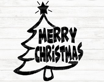 Christmas SVG Cut File Merry & Bright SVG Christmas Tree SVG - Etsy