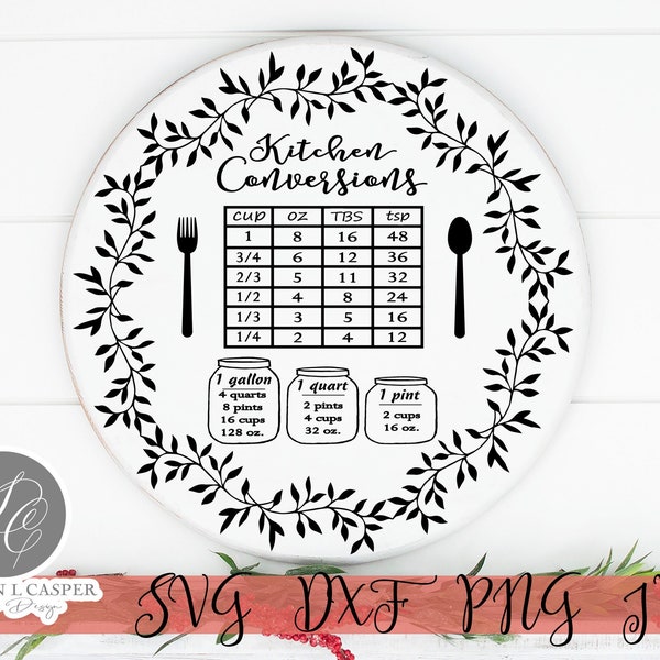 Kitchen Conversion Chart Svg - Etsy
