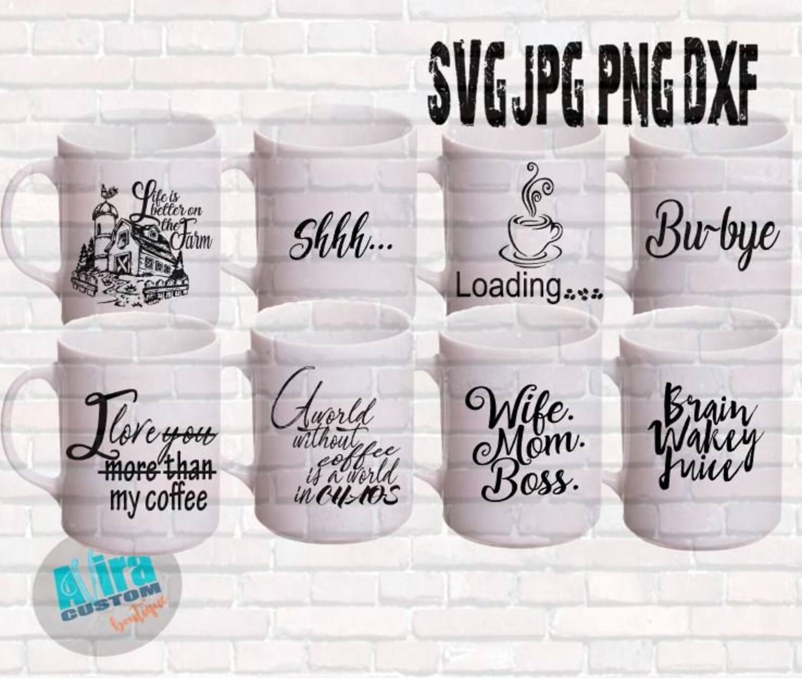 Funny and Cute Coffee Cup Sayings SVG Bundle - Etsy