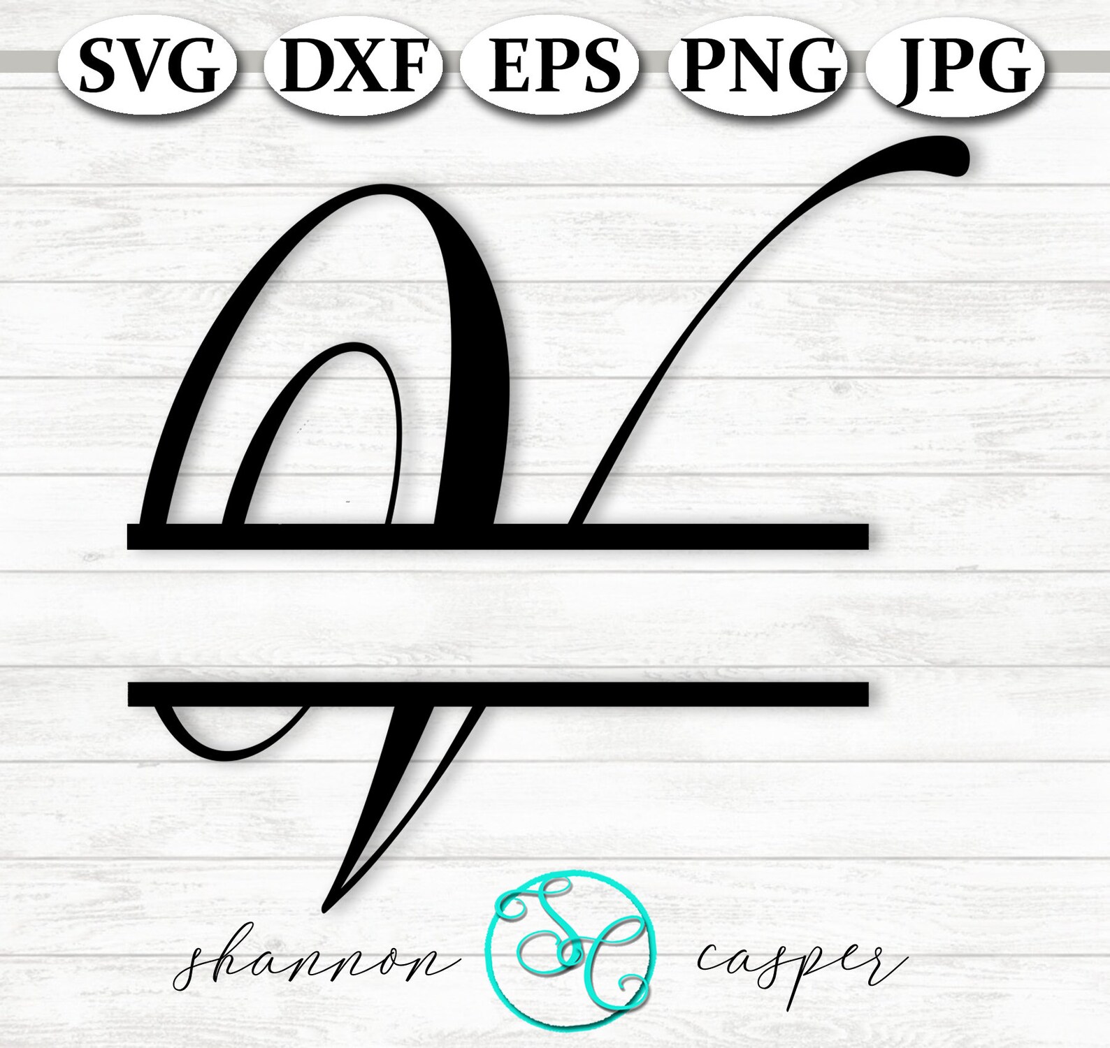 Split Monogram SVG Single Letter V for Cricut and Silhouette - Etsy