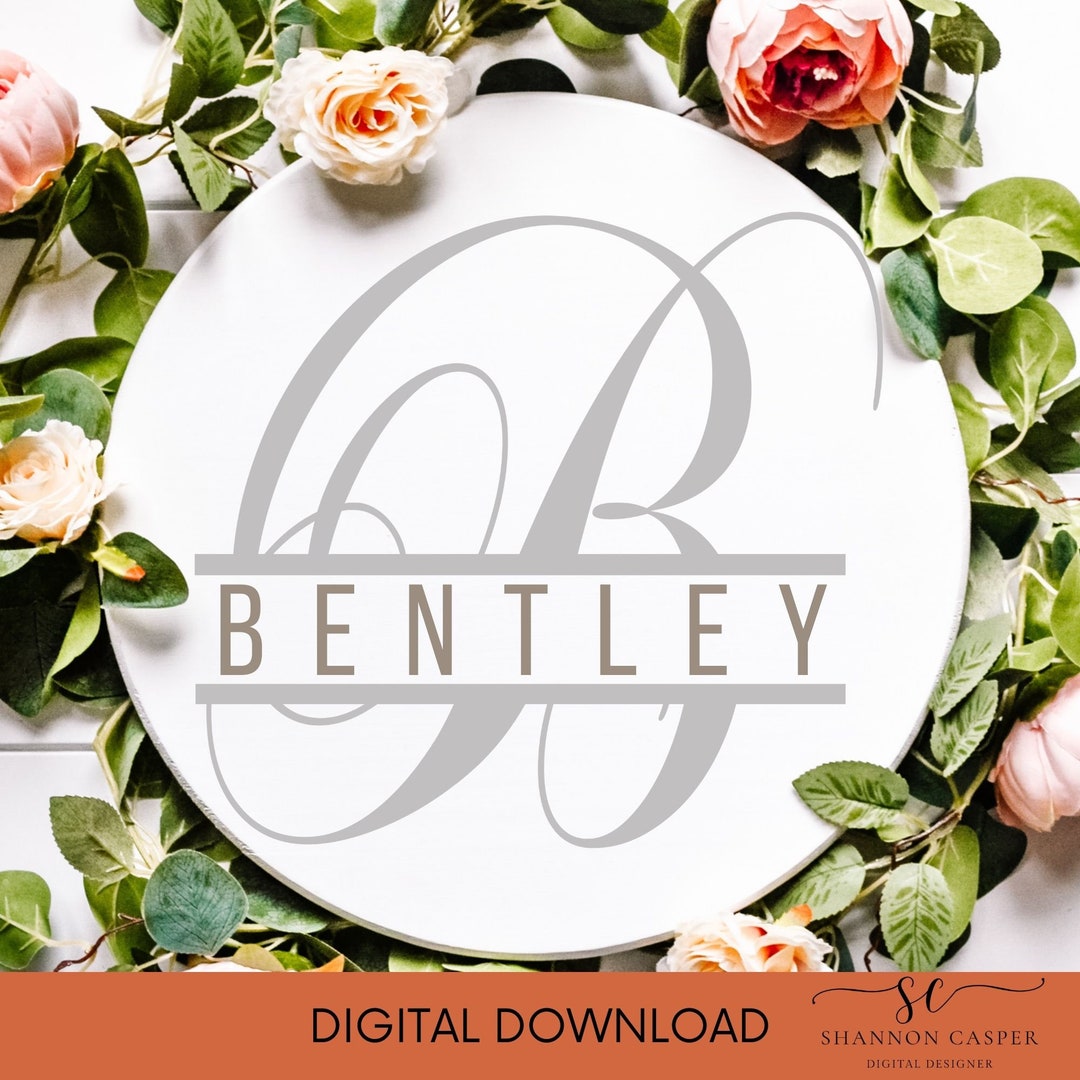Split Monogram SVG Single Letter B for Laser, Engraving and Vinyl ...