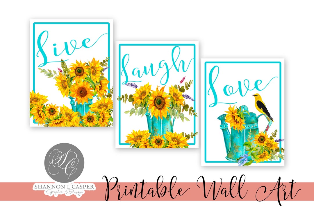Sunflowers Printable Wall Art Trio - Etsy