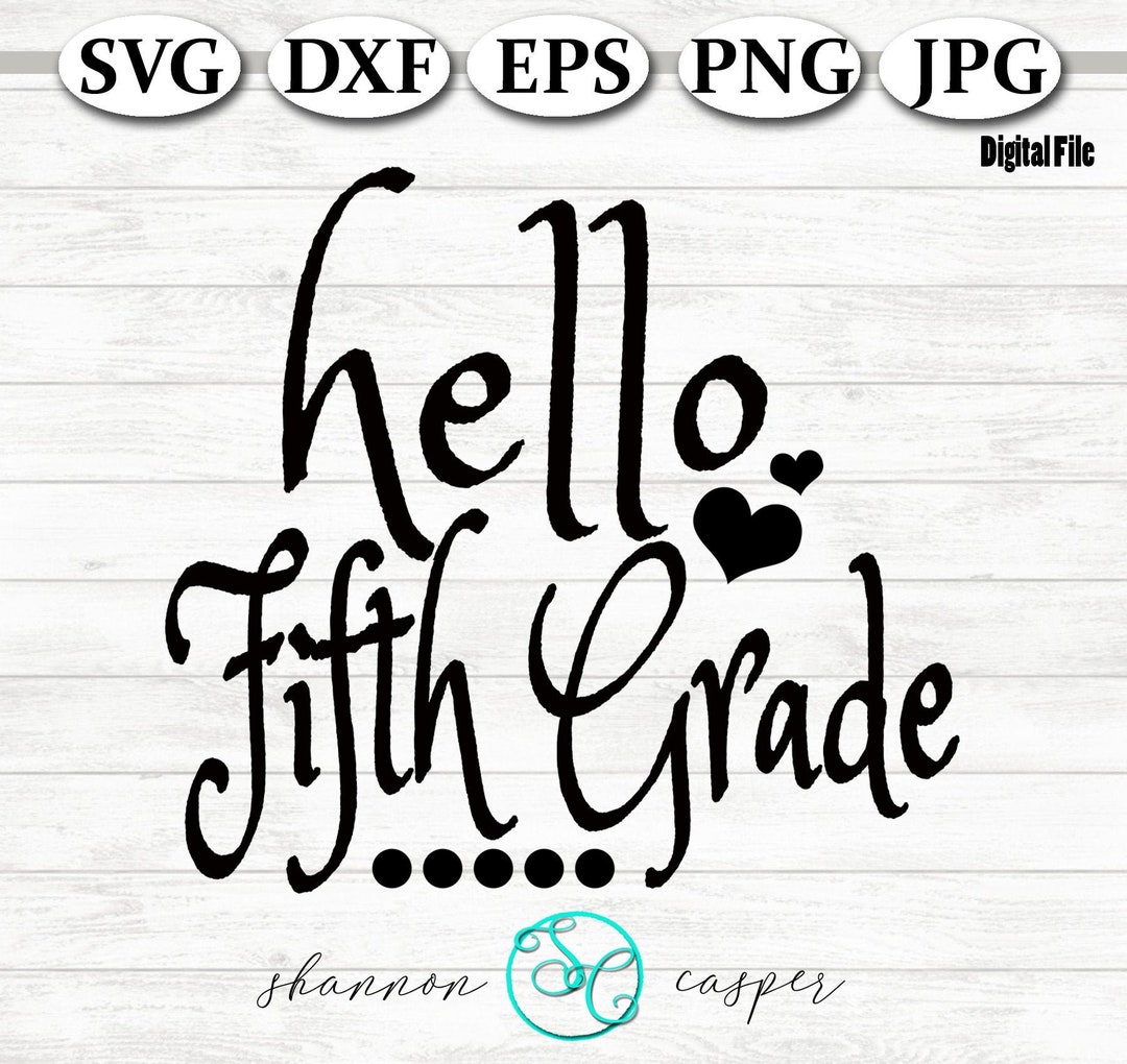 Back to School SVG Hello Fifth Grade - Etsy