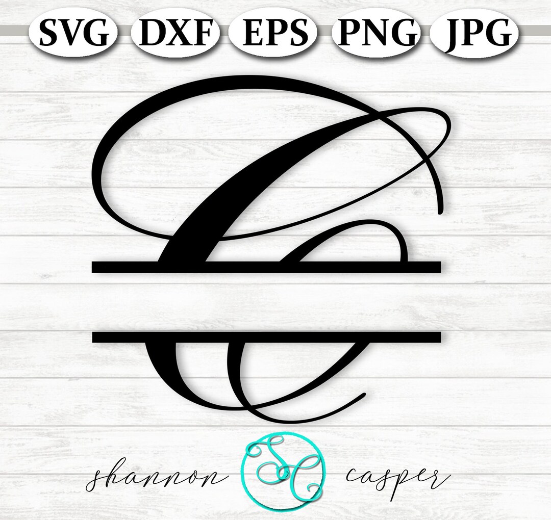 Split Monogram SVG Letter C for Cricut and Silhouette Digital Cutting ...