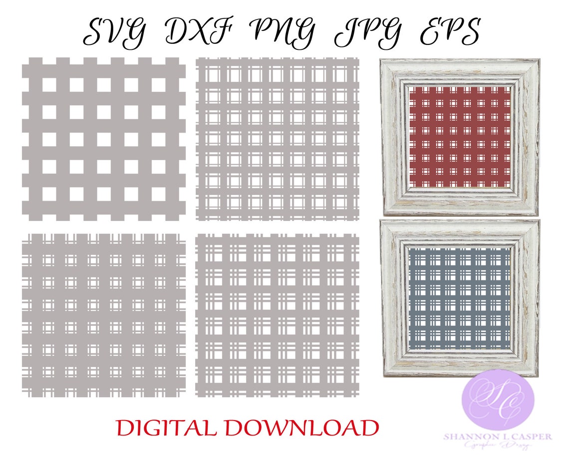 Plaid SVG Bundle of 4 Digital File - Etsy