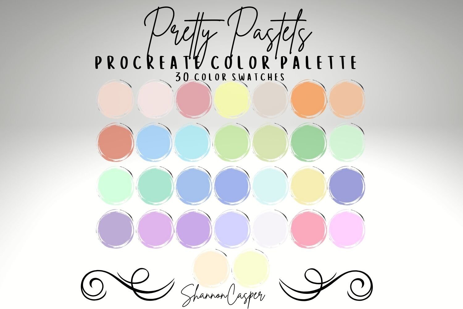 Soft Pastels Color Palette for Procreate - Etsy