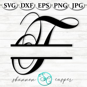 Split Monogram SVG Single Letter T for Cut or Print - Etsy
