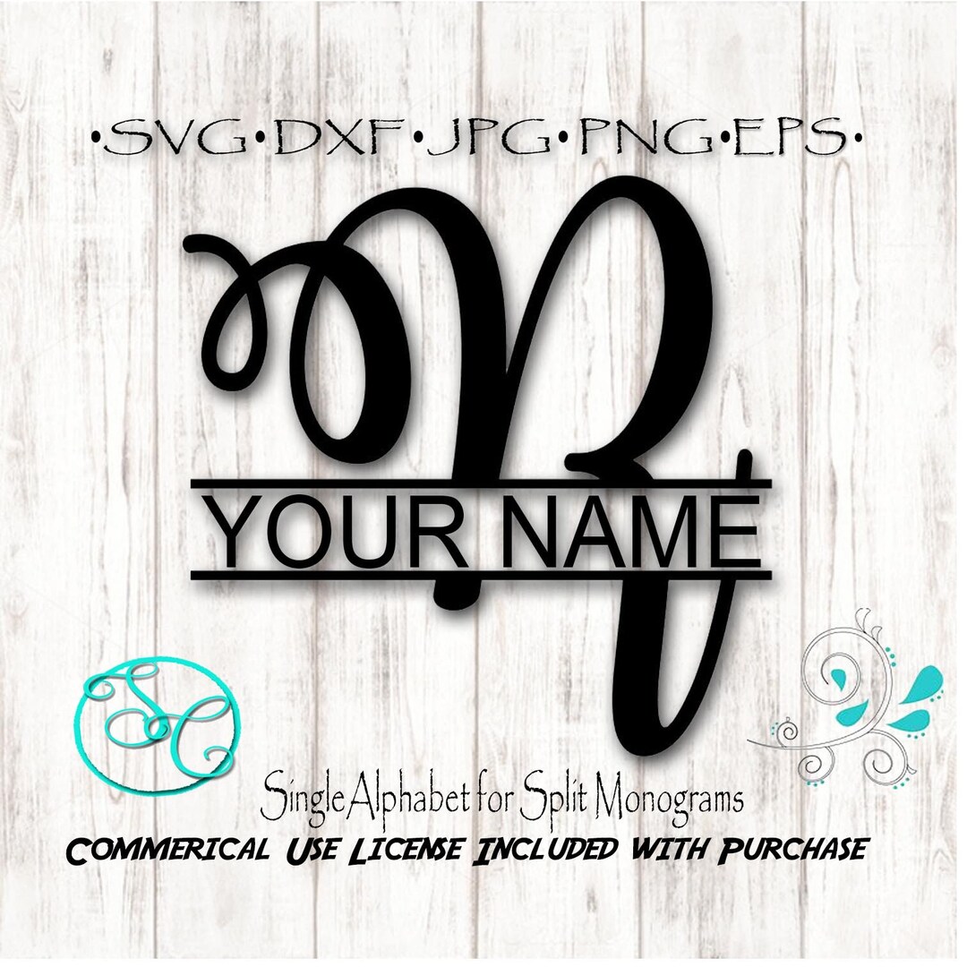 Split Monogram SVG Single Letter R for Cricut and Silhouette Digital ...