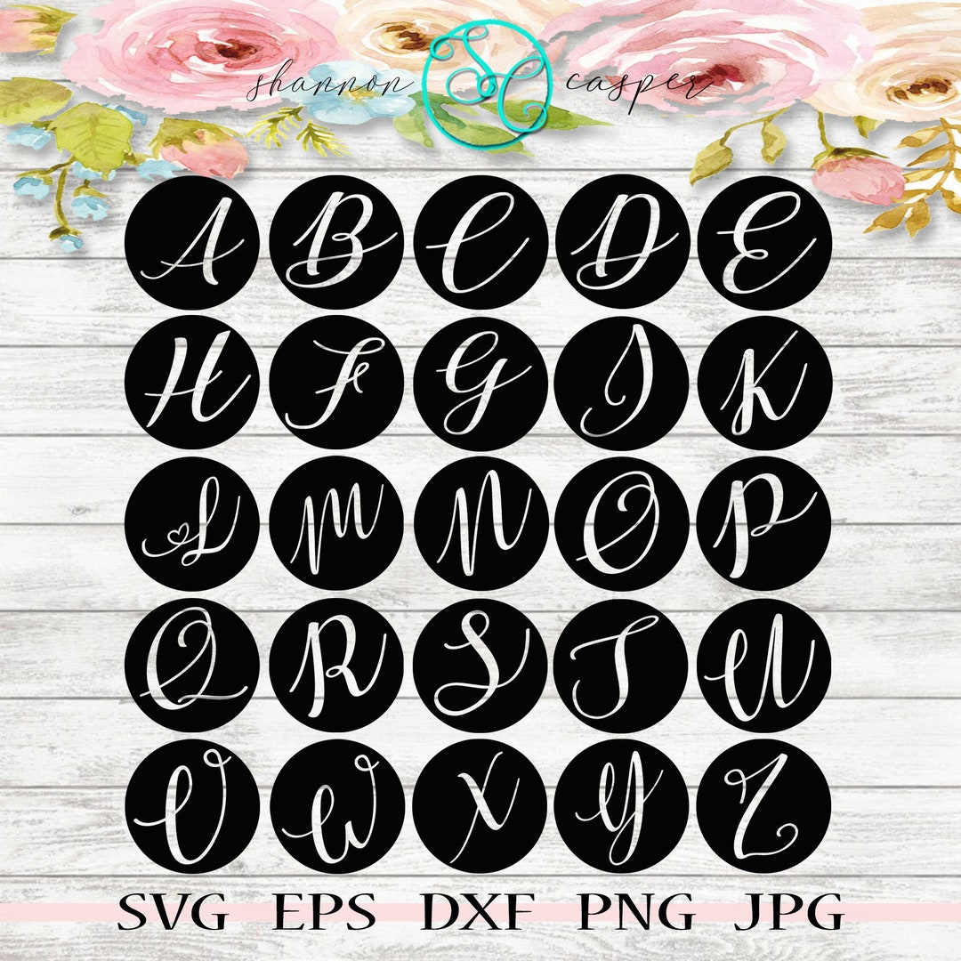 Round Circle Initial Earring SVG Template Bundle of 25 - Etsy