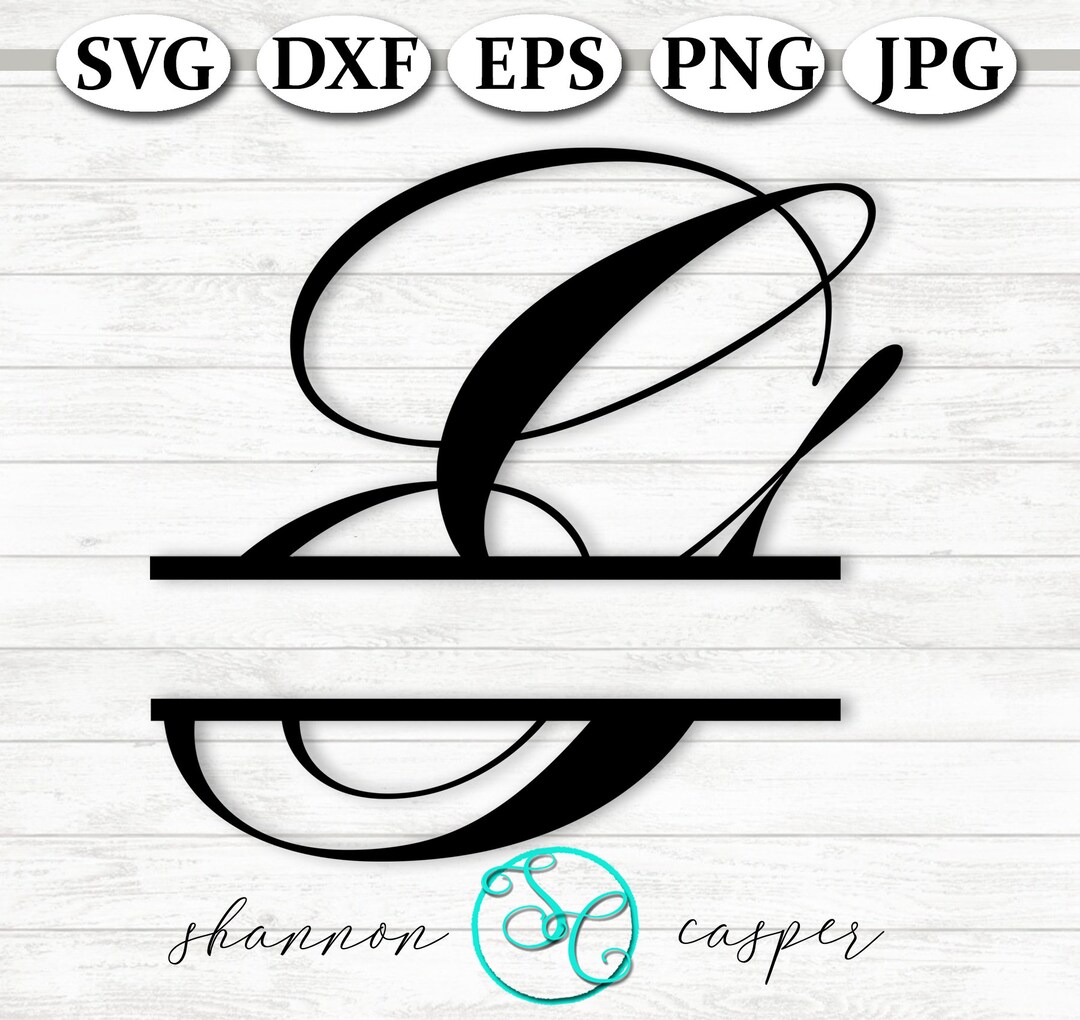 Split Monogram SVG Single Letter G for Cricut and Silhouette Digital ...
