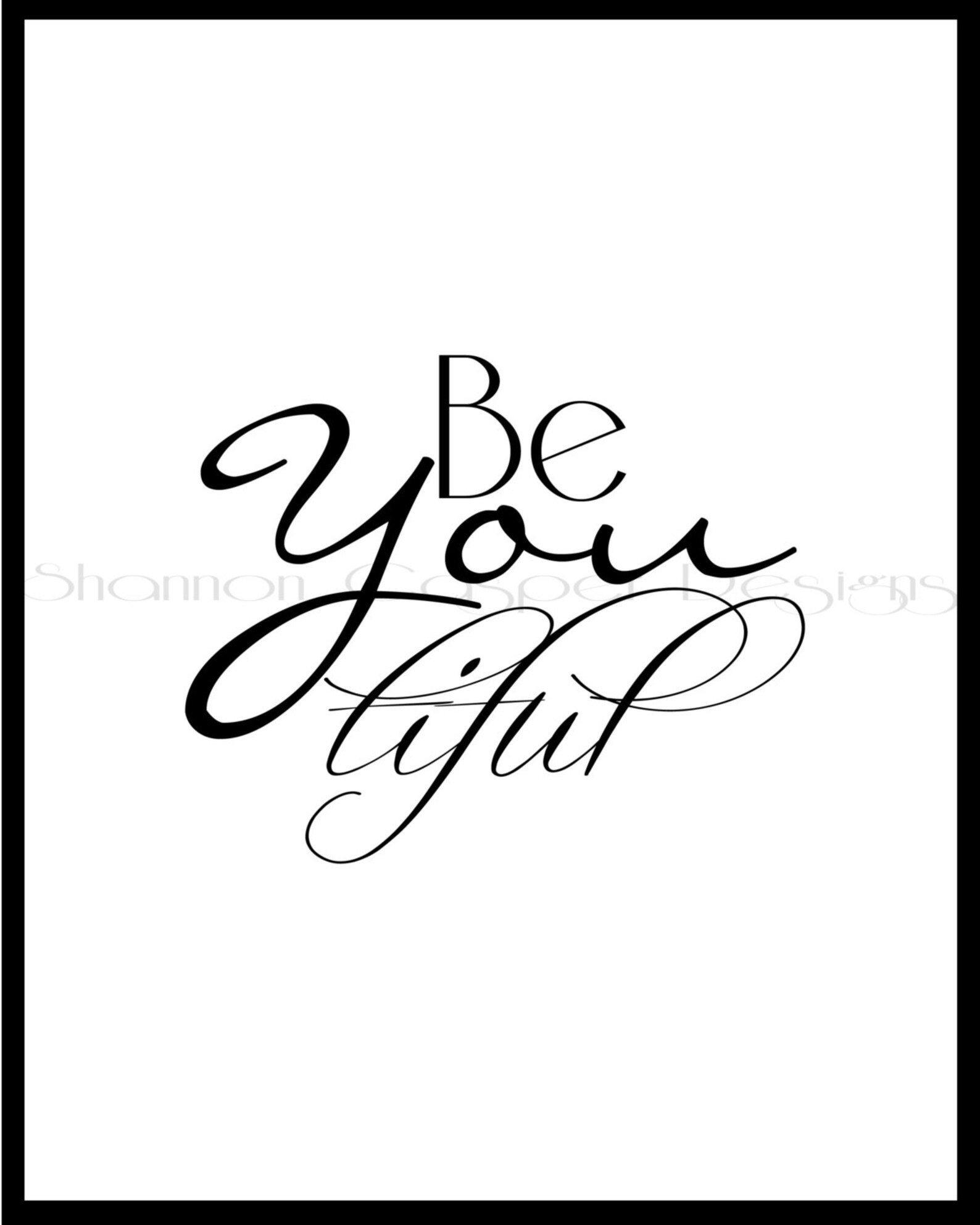 Digital Download Typographic Print Wall Art Be You | Etsy