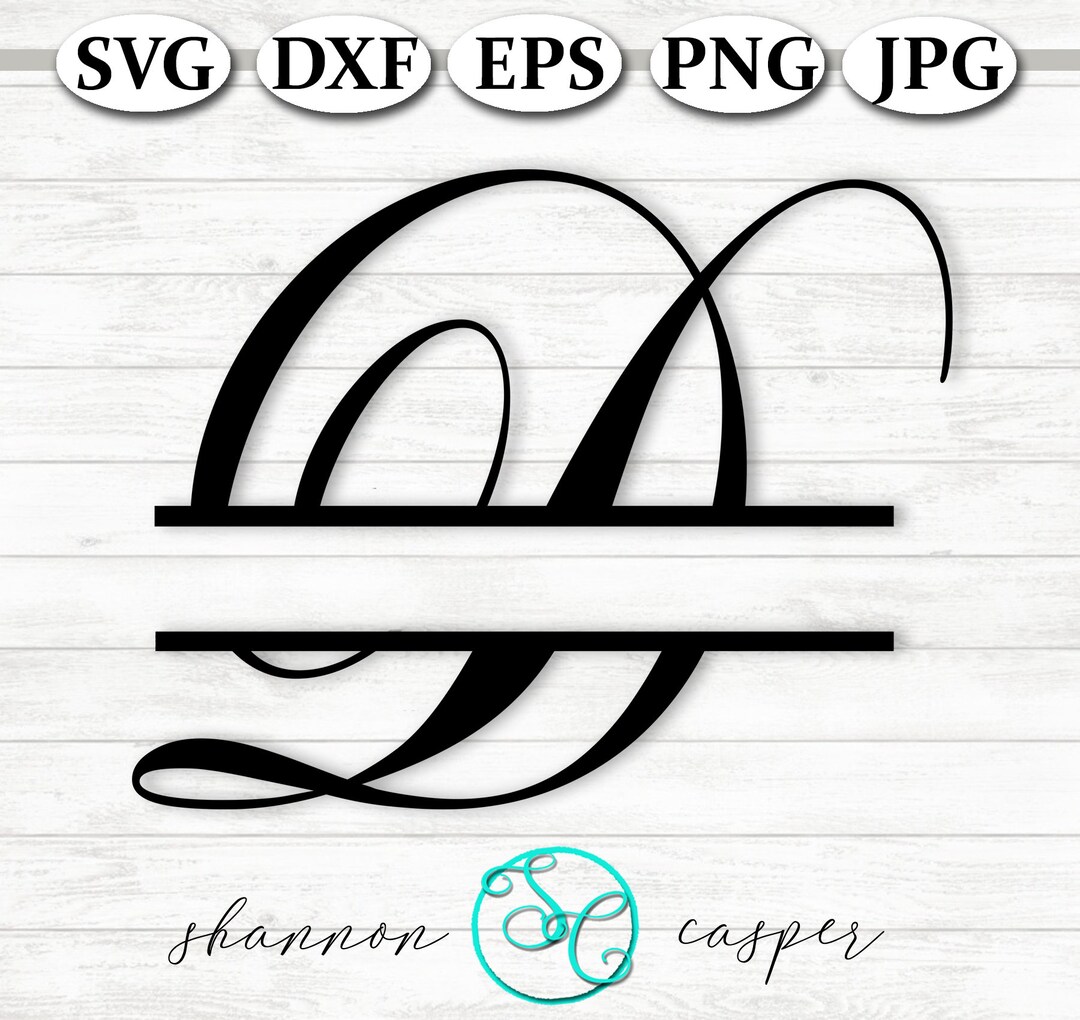 Split Monogram SVG Single Letter D for Cricut and Silhouette Digital ...
