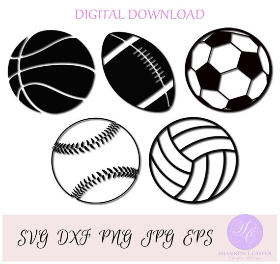 Sports Balls SVG Bundle Volleyball Baseball Softball | Etsy