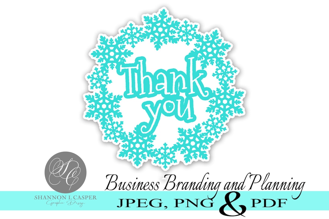 Snowflake Wreath Thank You Print and Cut Circle Stickers 2 Inch - Etsy