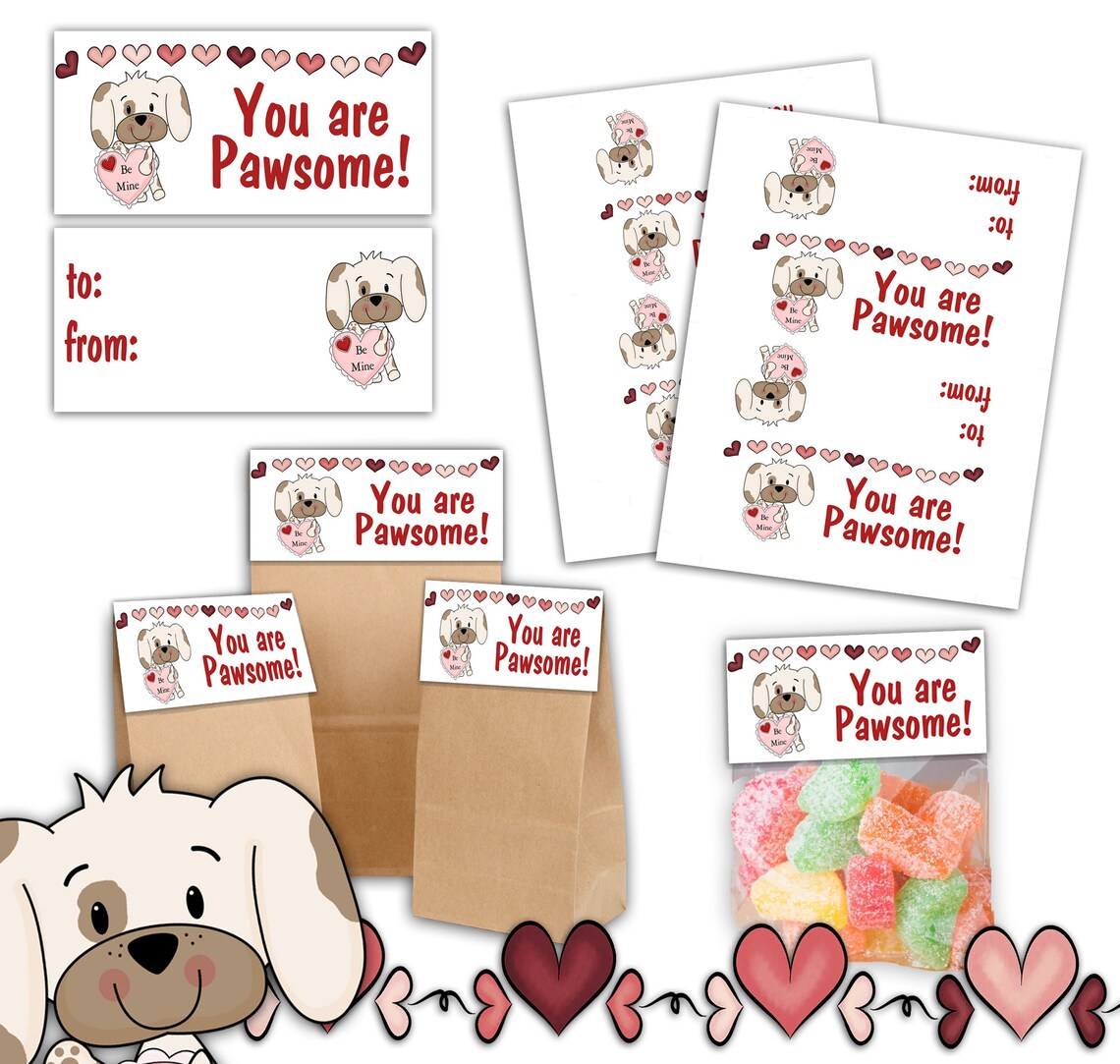Printable Valentine Bag Topper INSTANT DOWNLOAD - Etsy