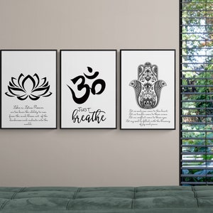 Motivational Yoga Quote Wall Prints, Spiritual Wall Decor ...