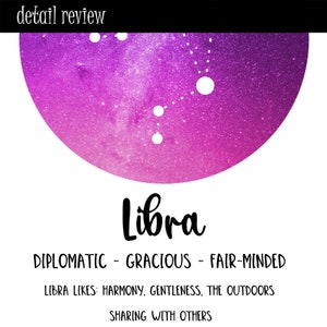 Libra Birthday Gift Zodiac Poster Libra Constellation Print - Etsy